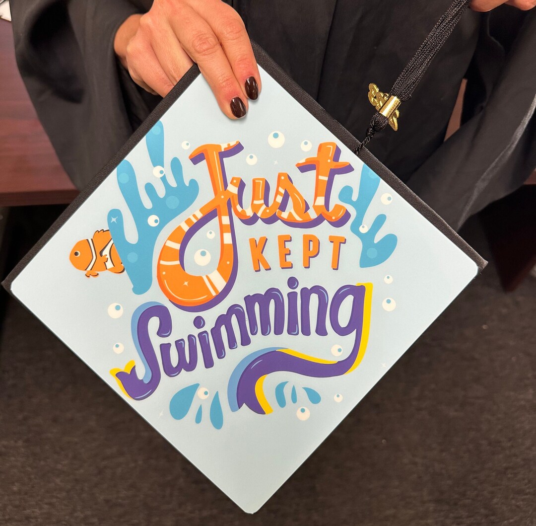 Grad Cap Topper Just Kept Swimming Finding Nemo , Graduation Cap ...