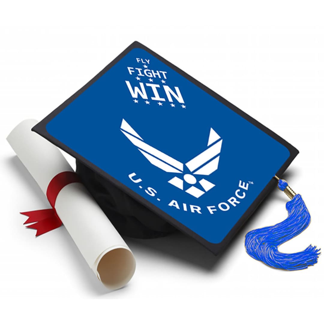 Grad Cap Topper US Air Force Fly Fight Win , Graduation Cap Decorations ...