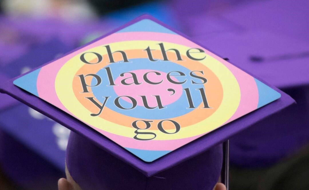 Grad Cap Topper Oh the Places , Graduation Cap Decorations by Tassel ...