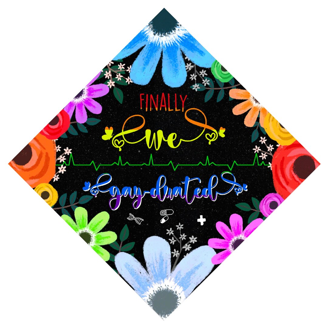 LGBT Nurse Printed Graduation Cap Topper Personalized - Etsy