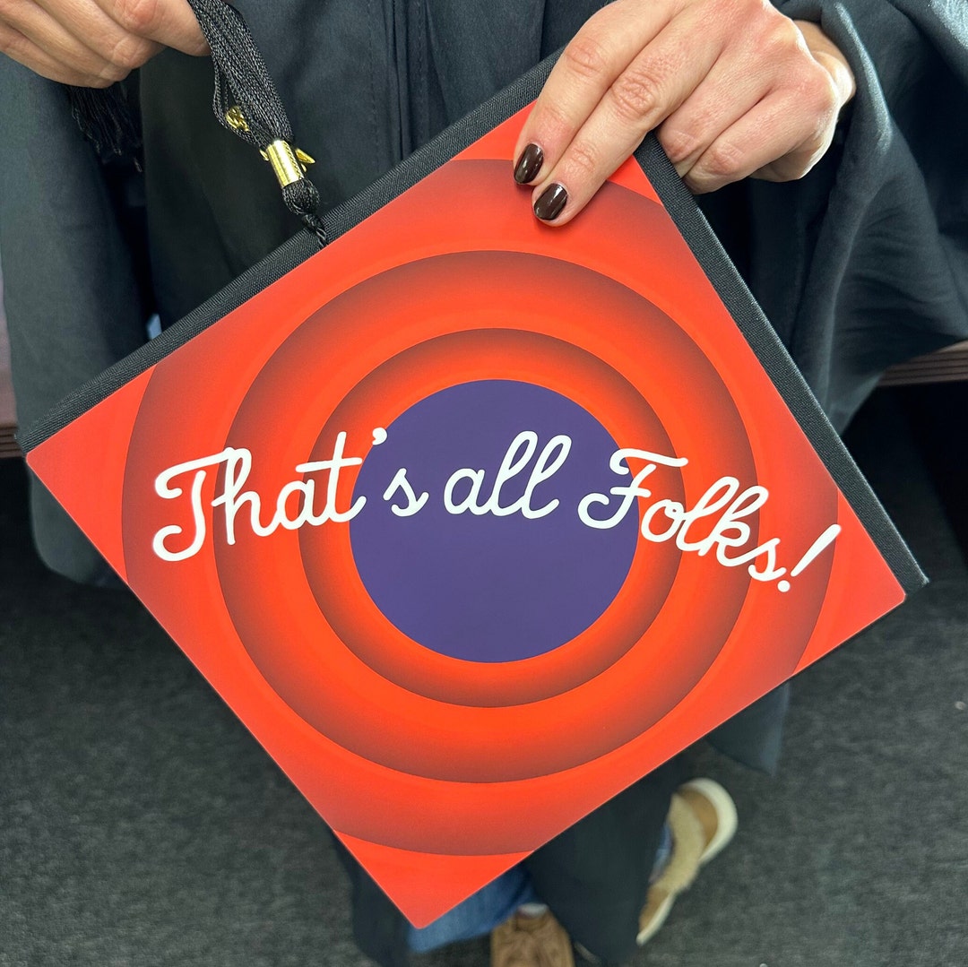 Grad Cap Topper That's All Folks , Graduation Cap Decorations by Tassel ...