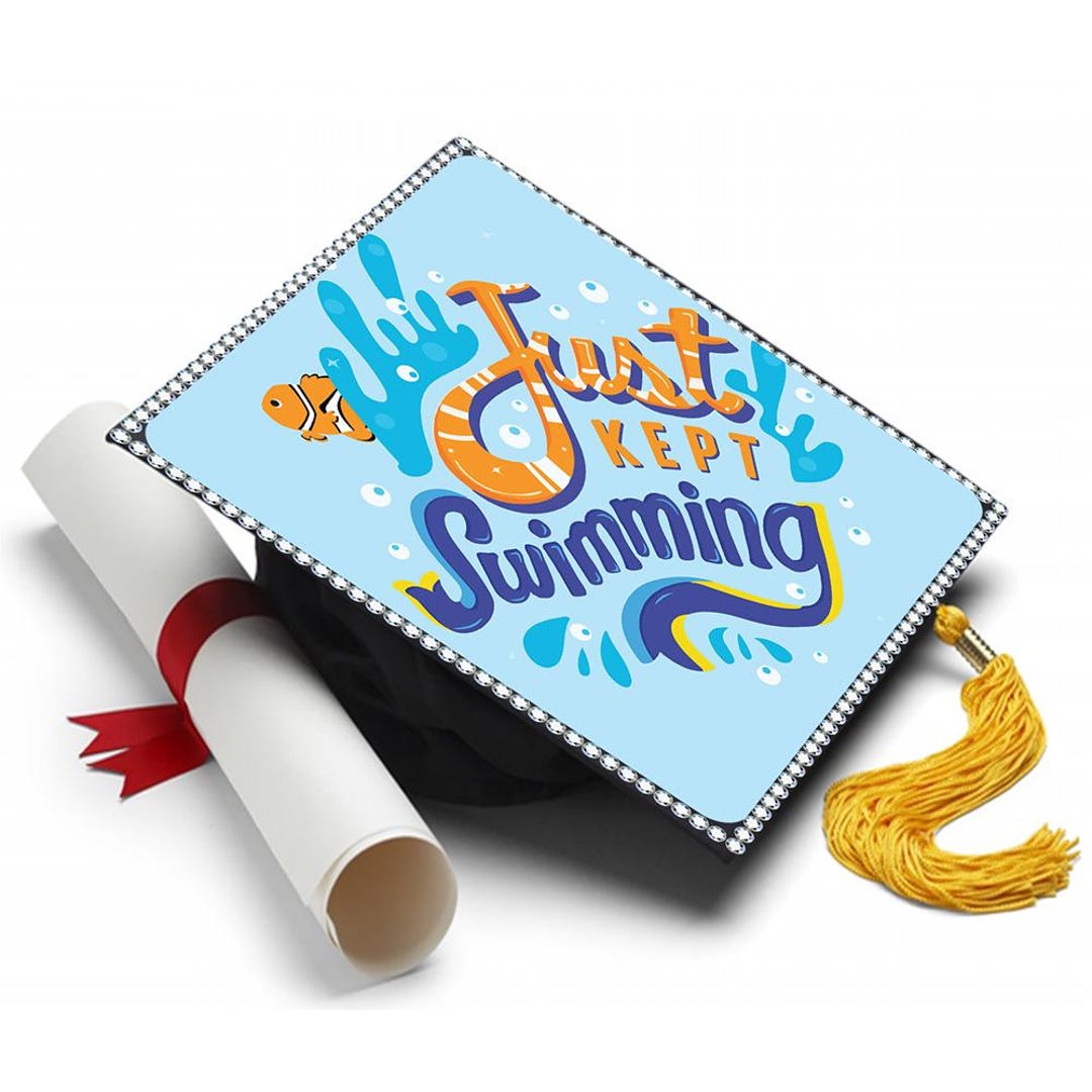 Grad Cap Topper Just Kept Swimming Finding Nemo , Graduation Cap ...