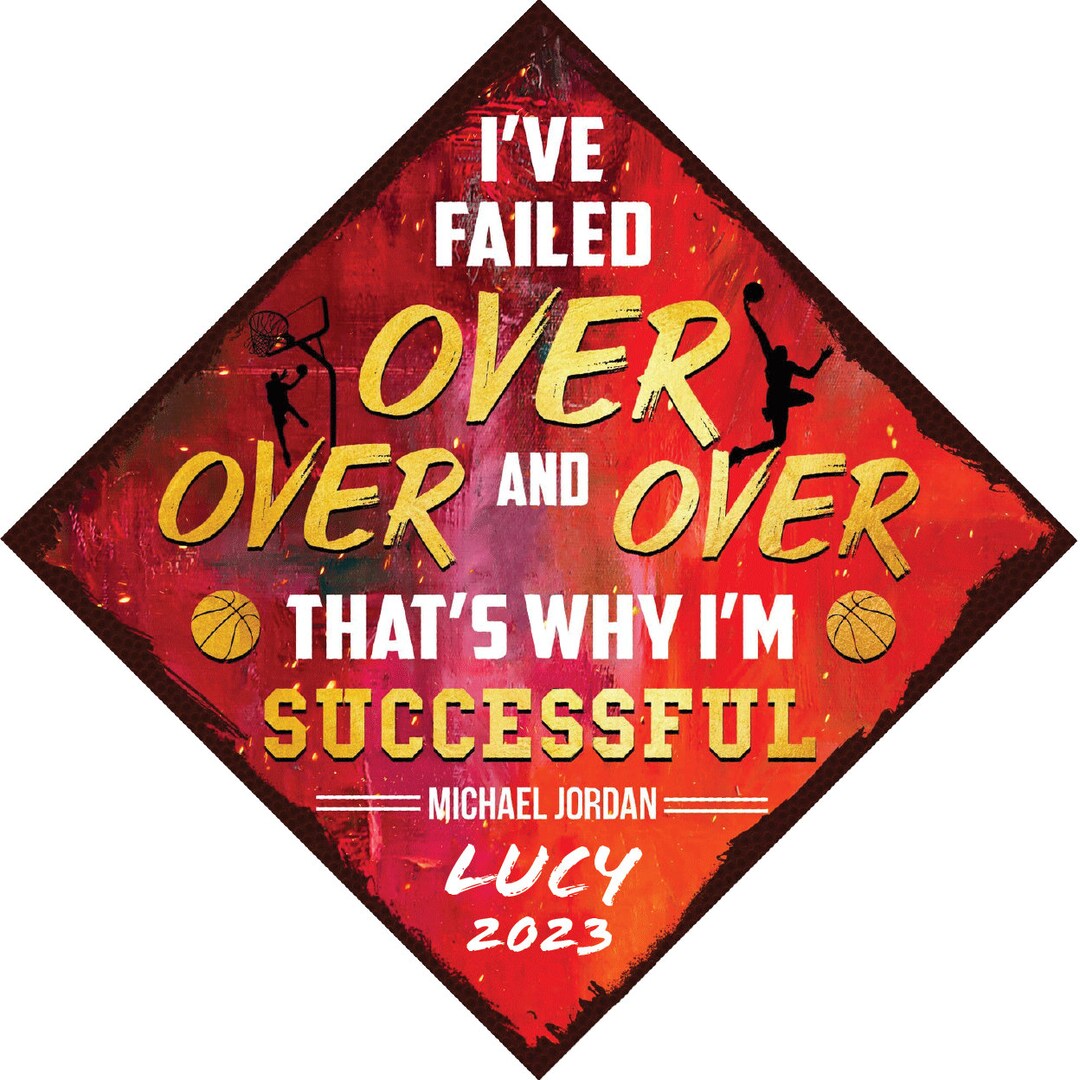 Grad Cap Topper Failed Over Over Grad Cap Printed Graduation - Etsy