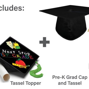 Grad Cap Topper Elementary Graduation Cap - Next Stop First Grade ...
