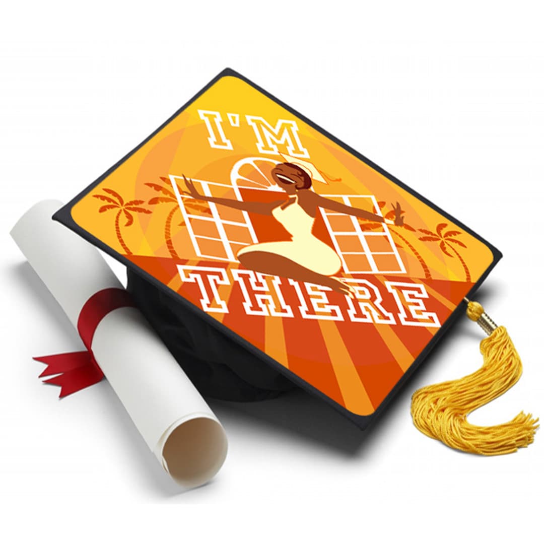 Grad Cap Topper Princess and the Frog Grad Cap I'm There Decorated Grad ...