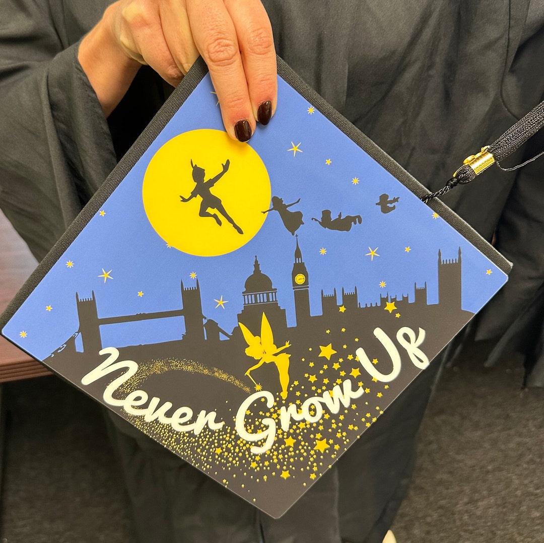 Grad Cap Topper Peter Pan Grad Cap - Never Grow up , Graduation Cap ...