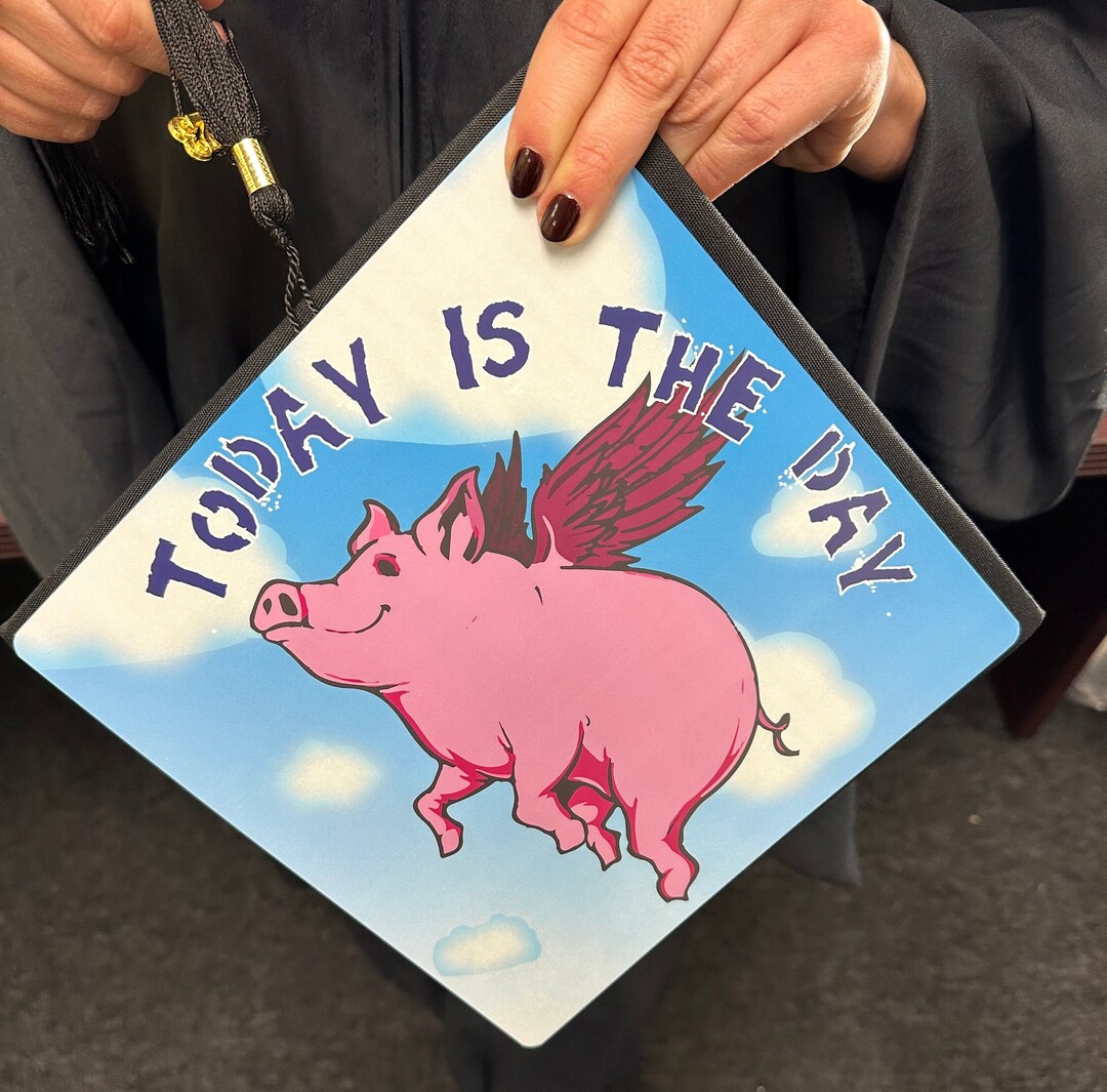 Grad Cap Topper When Pigs Fly , Graduation Cap Decorations by Tassel ...