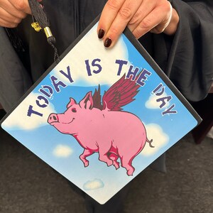 Grad Cap Topper When Pigs Fly , Graduation Cap Decorations by Tassel ...