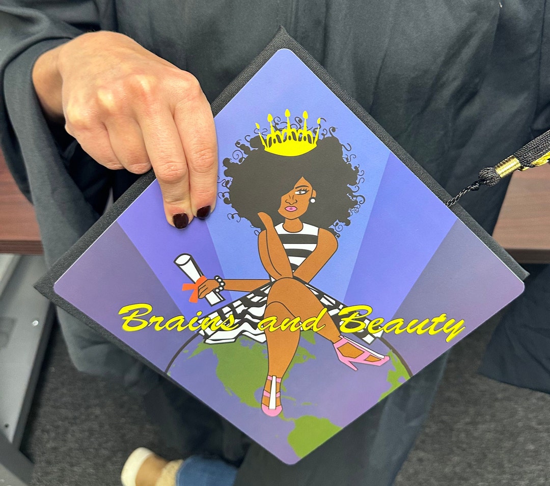 Grad Cap Topper Black Queen , Graduation Cap Decorations by Tassel ...