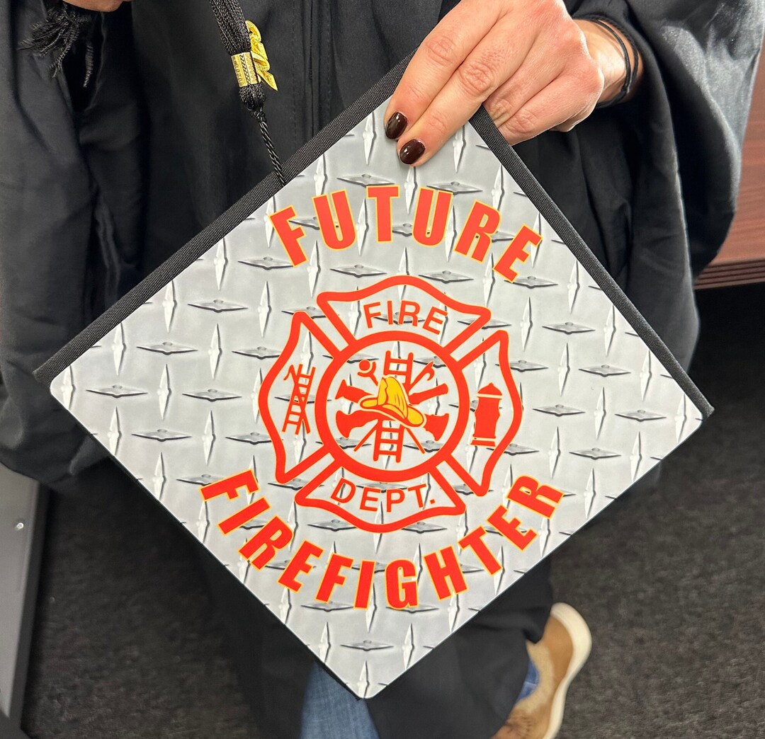 Grad Cap Topper Future Firefighter , Graduation Cap Decorations by ...