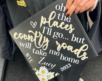 Shiny Light Blue Graduation Cap With Tassel 2024 Date Drop Blank Grad ...