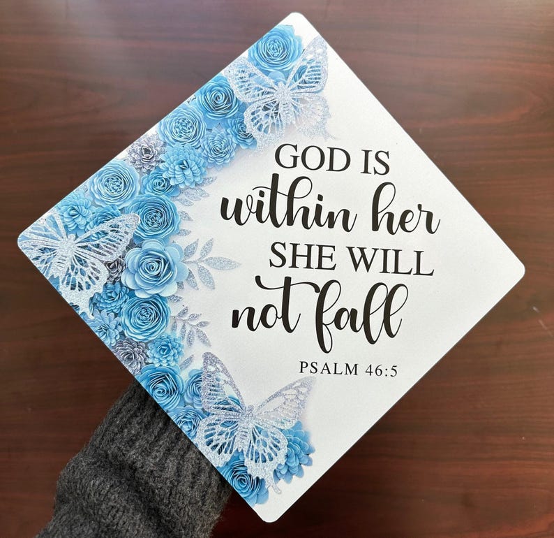 Floral Graduation Cap Topper, Christian Quote, Tassel Topper - Etsy