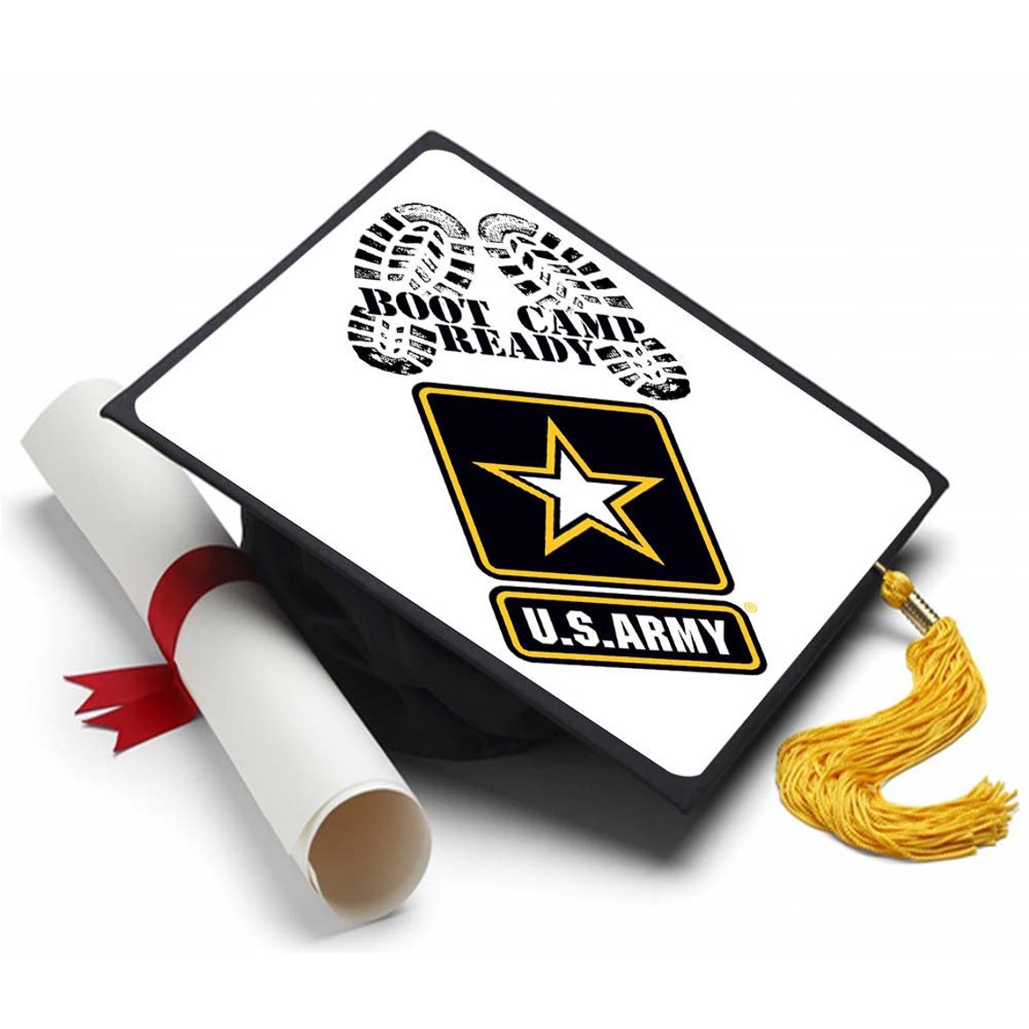 U.S. Army Boot Camp Ready Decorated Grad Cap Decorating Kit - Etsy
