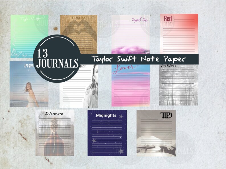 Taylor Swift Printable Note Pages, Swiftie Gift, Printable Stationary ...