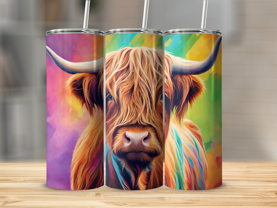 20oz Highland Cow Splatter - Etsy