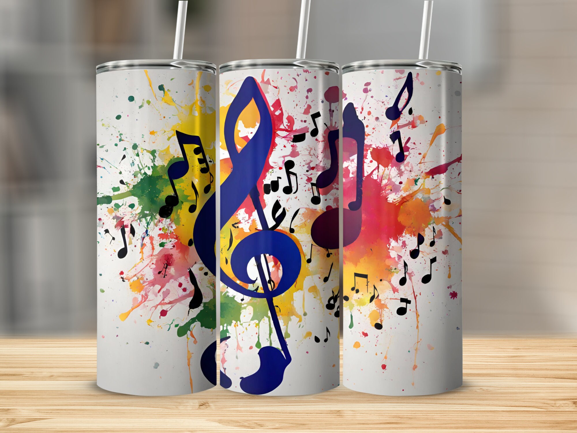 Music Notes With Paint Splatter - Etsy