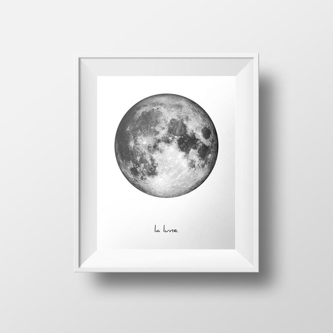 Moon Print, Full Moon, La Lune, La Luna Black & White Photography ...