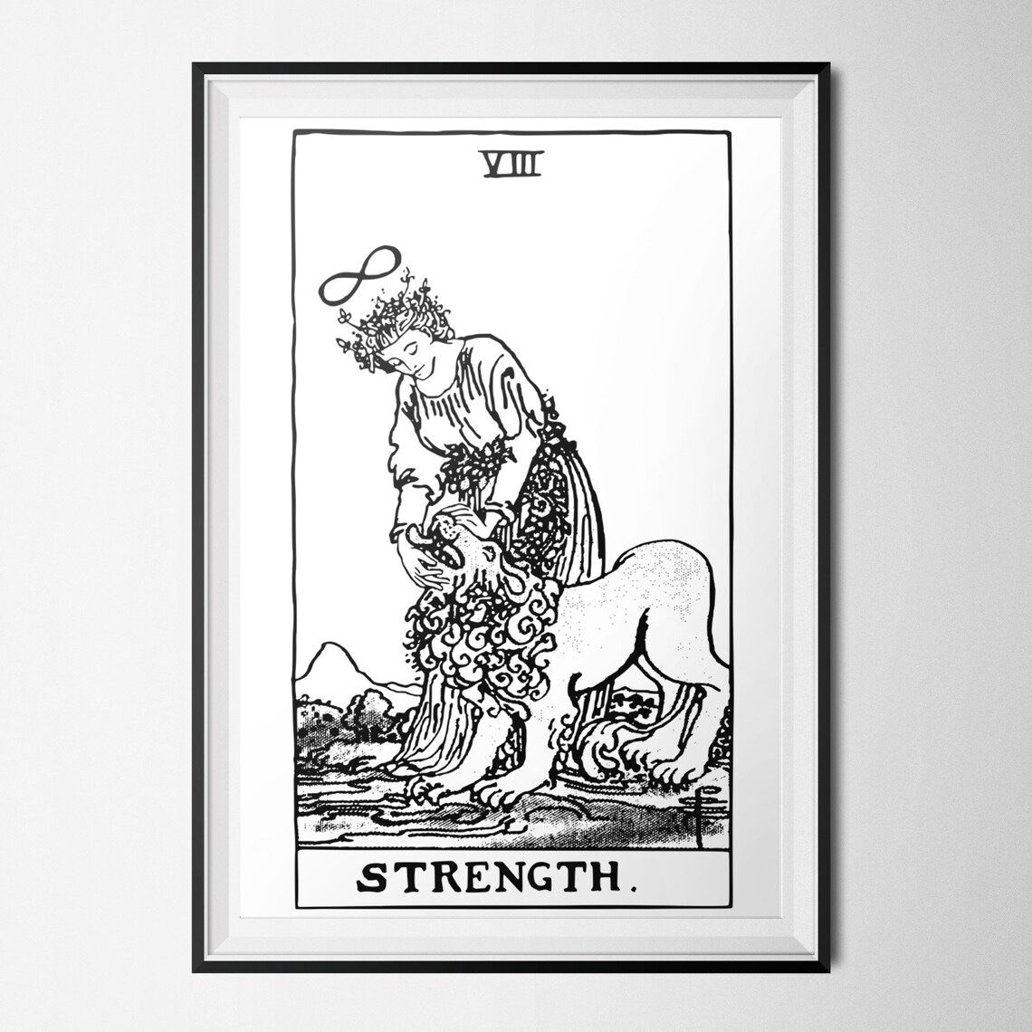 Strength Print Tarot Card Poster Rider Waite Mystic Decor Etsy