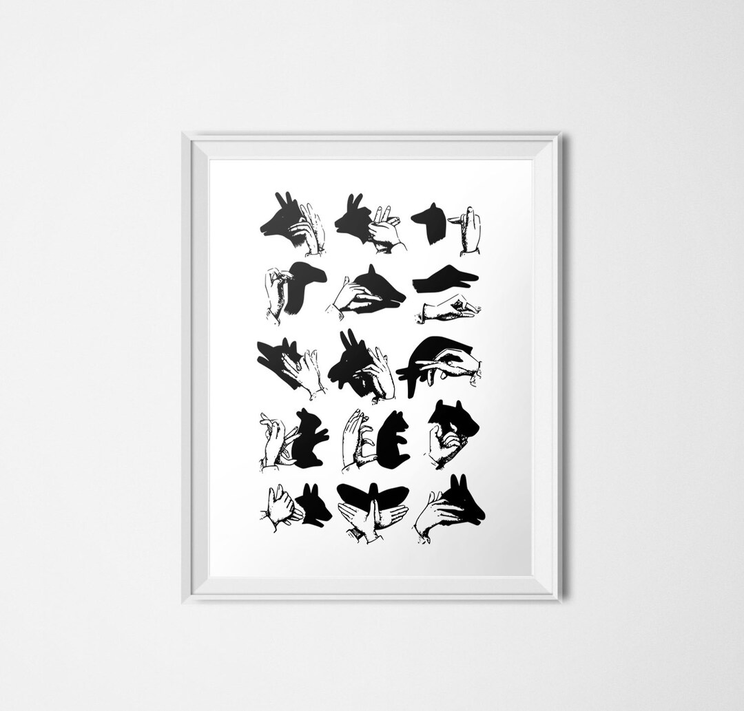 Shadow Puppet Print, INSTANT DOWNLOAD, Printable Art, Vintage Nursery ...