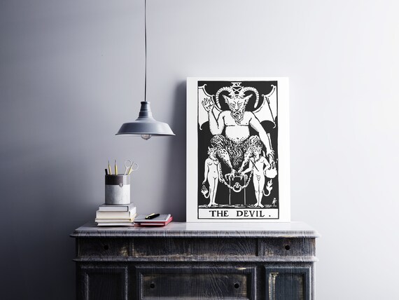The Devil Print Tarot Card Poster Rider-waite Mystic Decor | Etsy