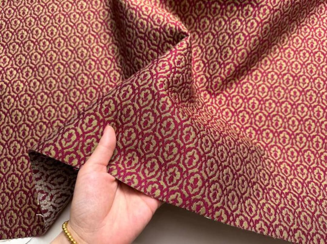 Thicken Jacquard Fabric, Dark Red Bronze Color Jacquard Fabric ...