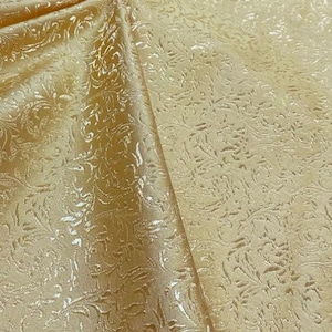 Light Gold Color Brocade Satin Fabric, High-end Nylon Fabric, Jacquard ...
