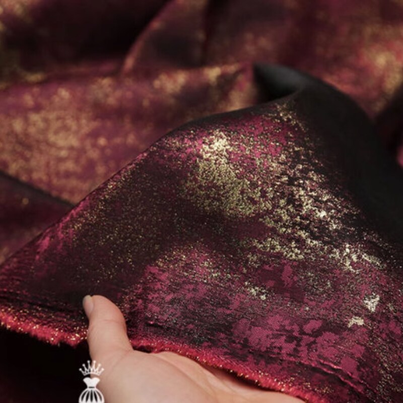 Red Gold Fabric - Etsy