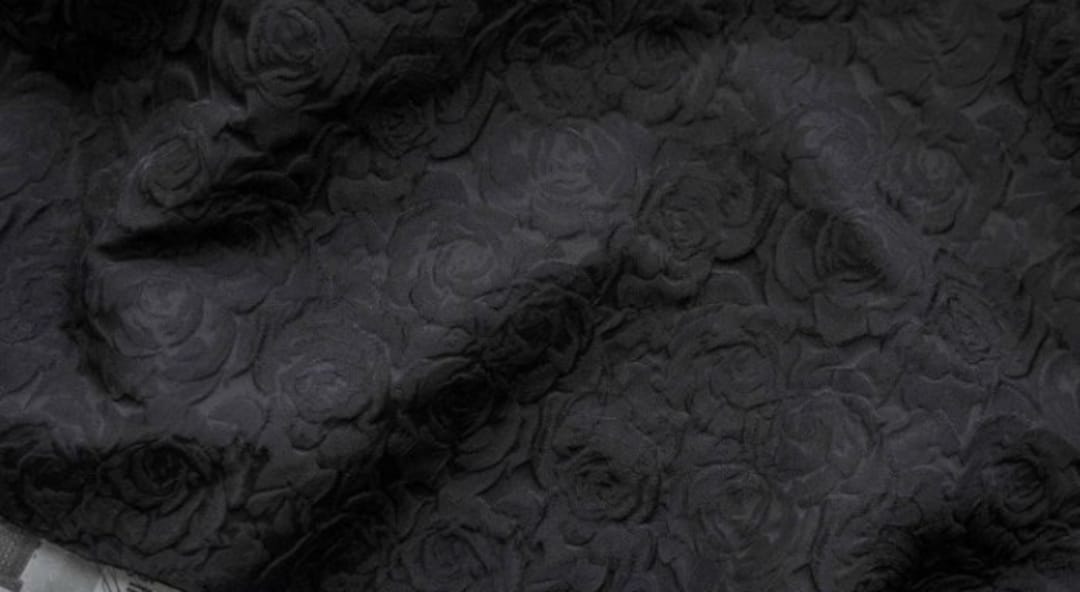 20%off-fashion Jacuqard Fabric, 3D Black Rose Style Jacquard Fabric ...
