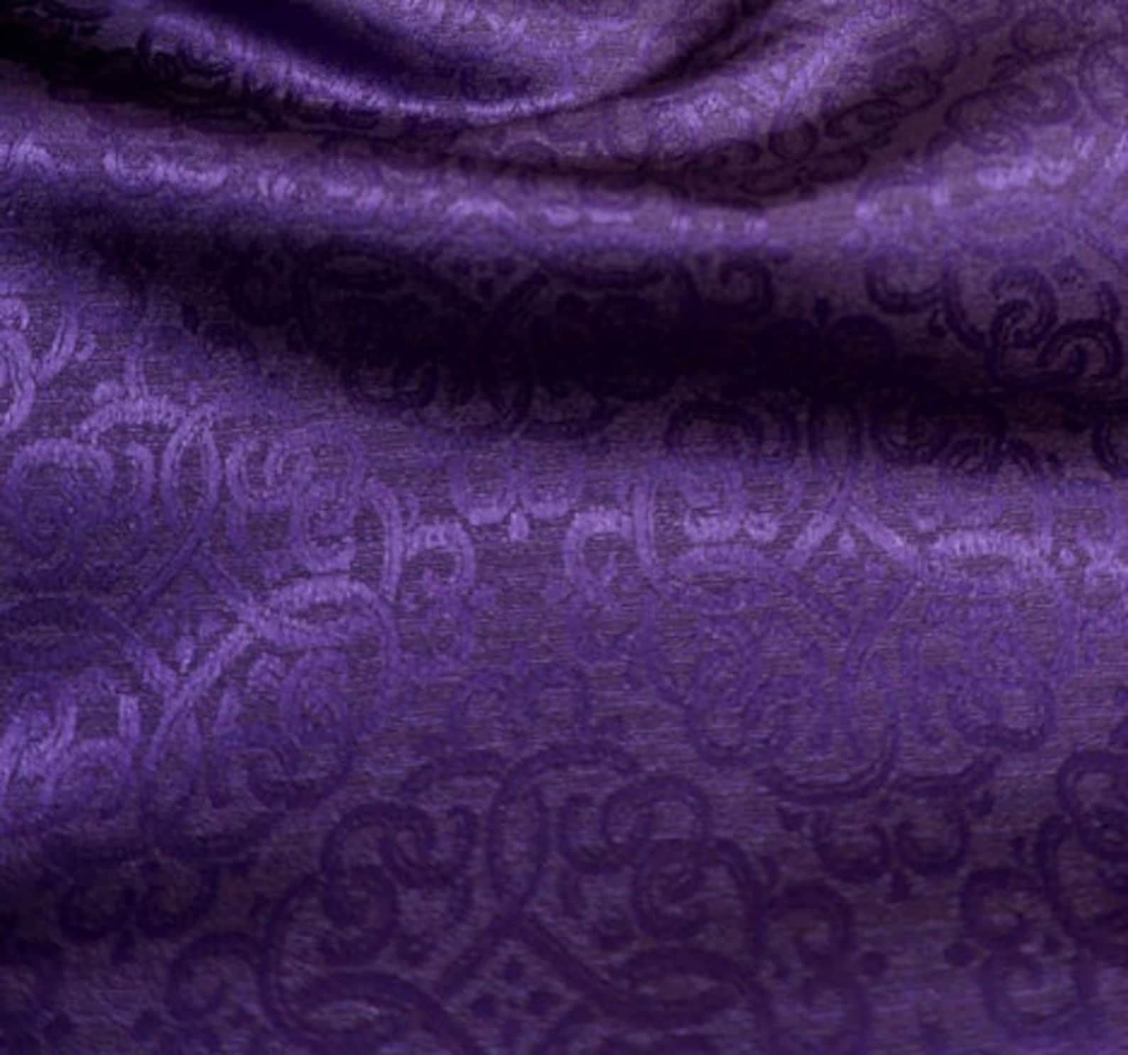 Purple Color Brocade Fabric, Jacket Dress Fabric, Jacquard Brocade ...