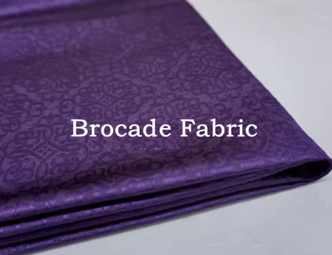 Purple Color Brocade Fabric, Jacket Dress Fabric, Jacquard Brocade ...