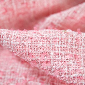3color Light Pink/off-white/light Blue Color Fabric, Woven Tweed Fabric ...