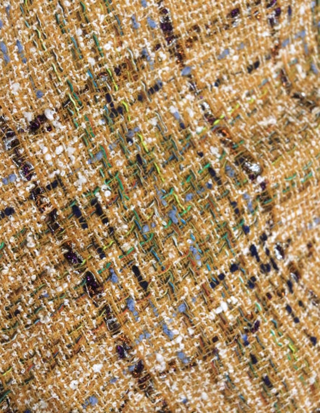Summer Dress Fabric, Woven Tweed Fabric, Earthy Yellow/green Color ...