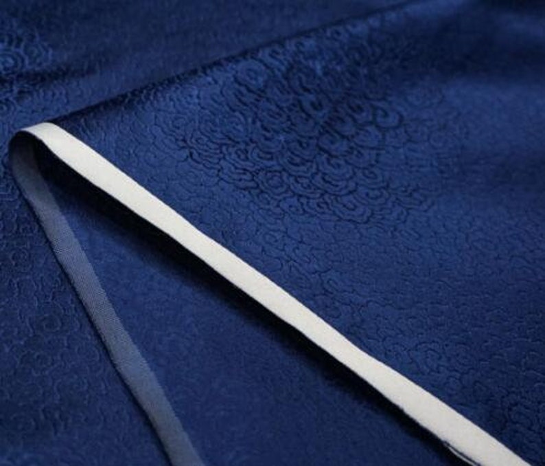 Navy Blue Color Brocade Fabric Jacquard Brocade Fabric by | Etsy