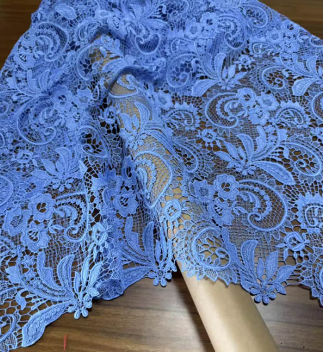 Blue Color Lace Fabric, Lace Dress Fabric, Wedding Lace Fabric-1.3mwide ...