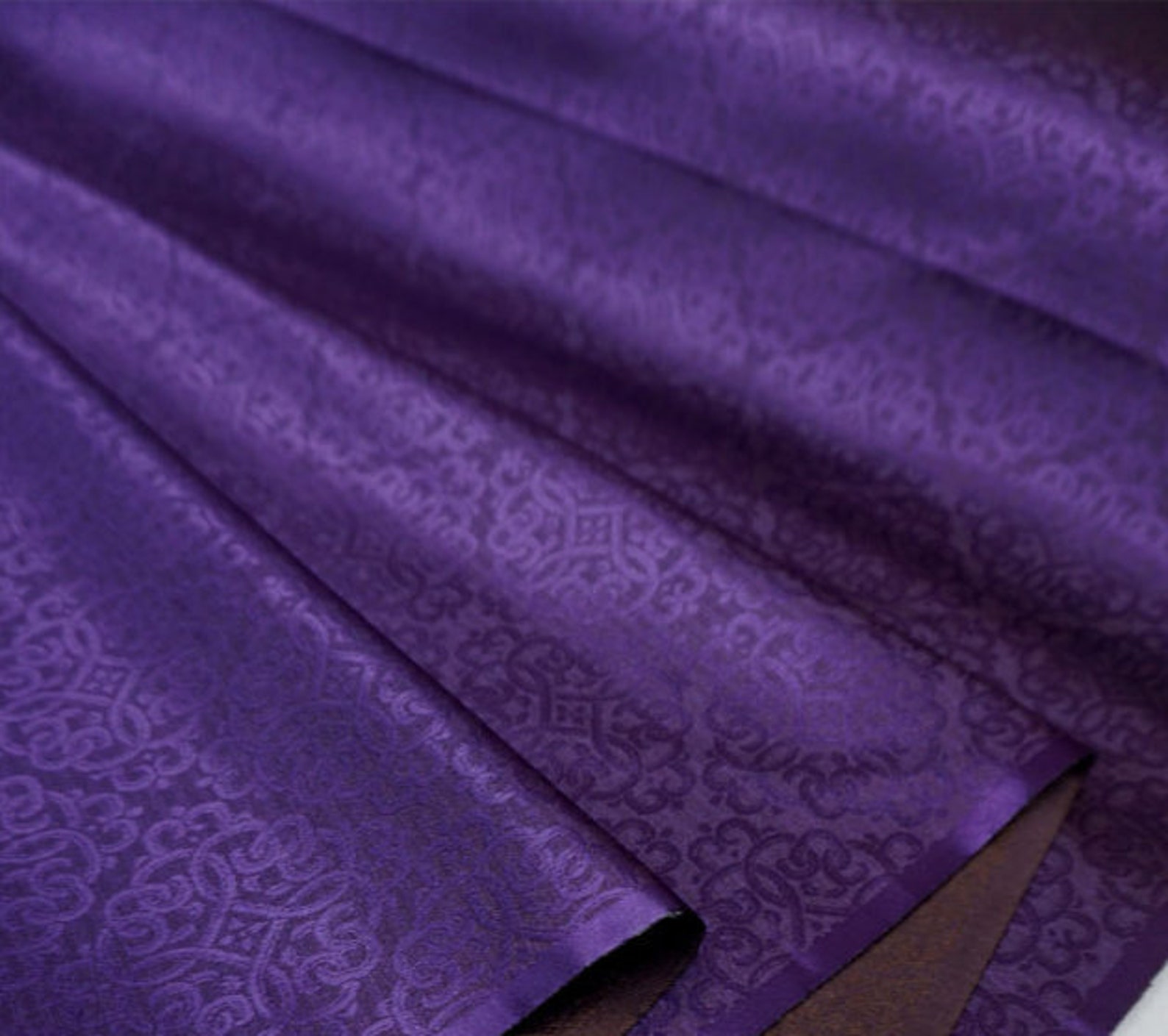 Purple Color Brocade Fabric, Jacket Dress Fabric, Jacquard Brocade ...
