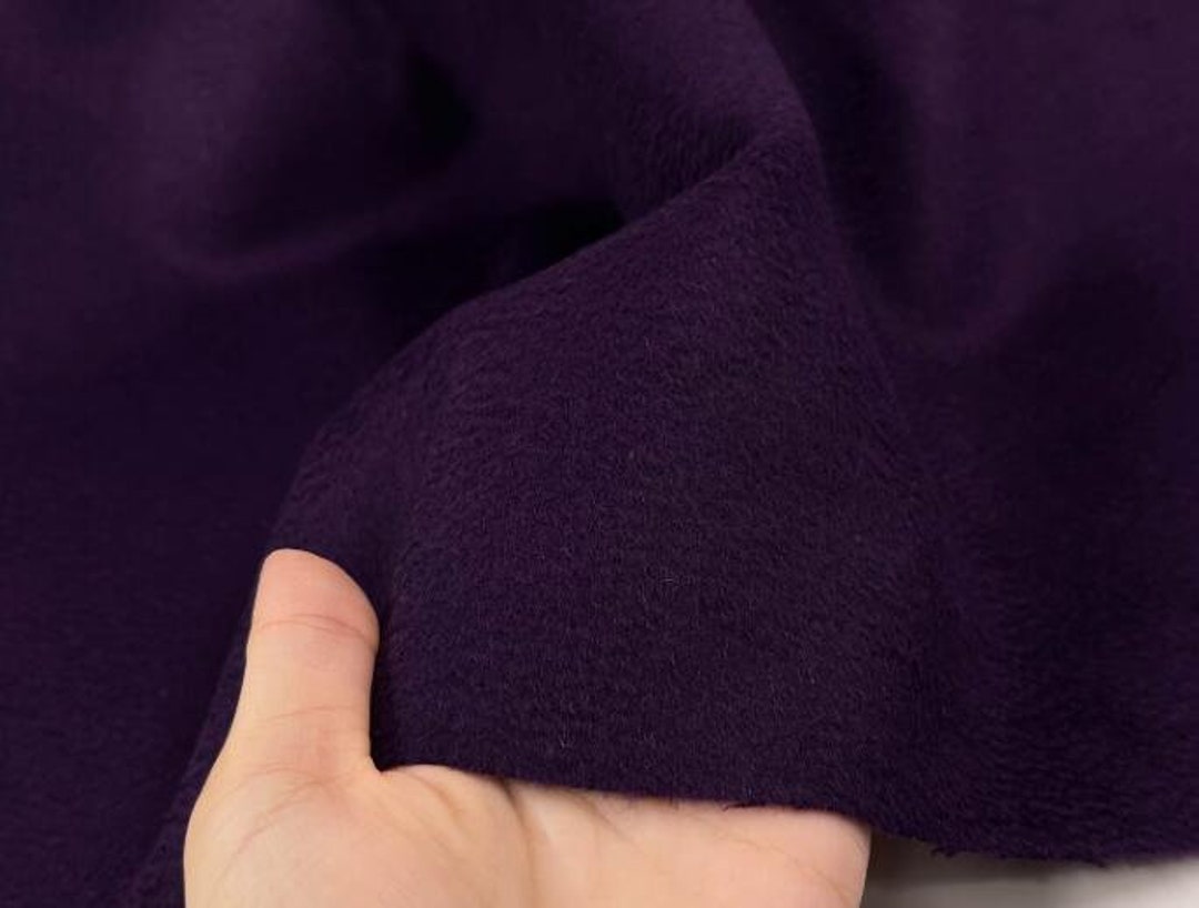 Dark Purple Wool Fabric, Glossy Water Ripple Pattern Cashmere Wool ...