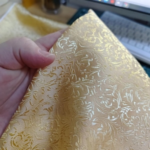 Light Gold Color Brocade Satin Fabric, High-end Nylon Fabric, Jacquard ...