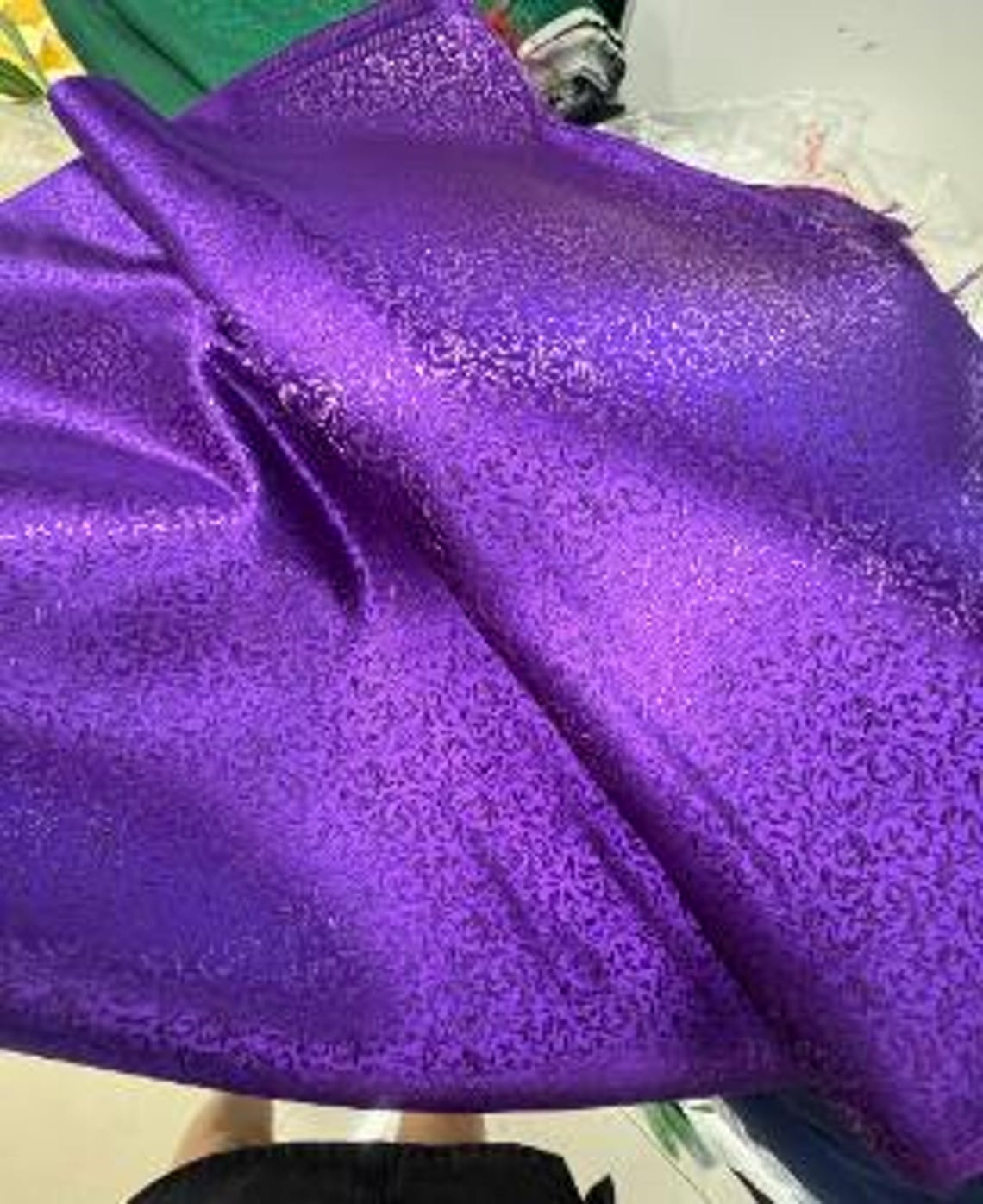 Light Gold Color Brocade Satin Fabric, High-end Nylon Fabric, Jacquard ...