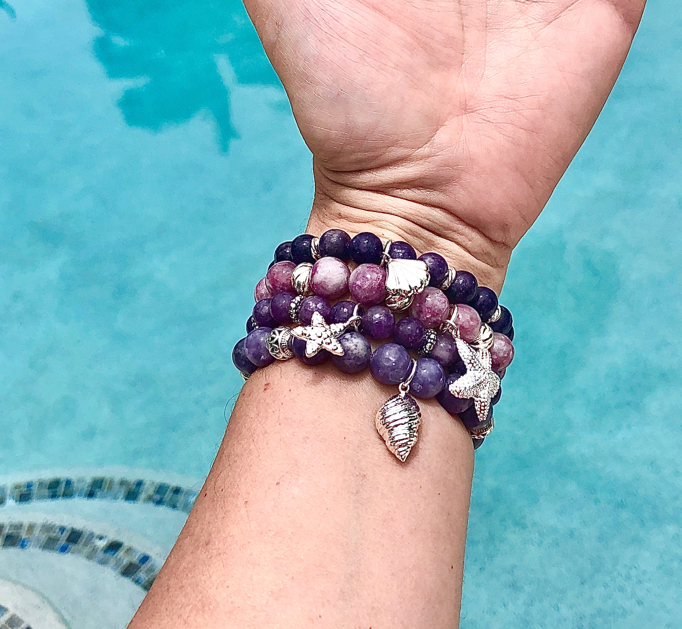 Pink Sand Bracelet Gemstone Bracelet Charm Bracelet Stacking Bracelet ...