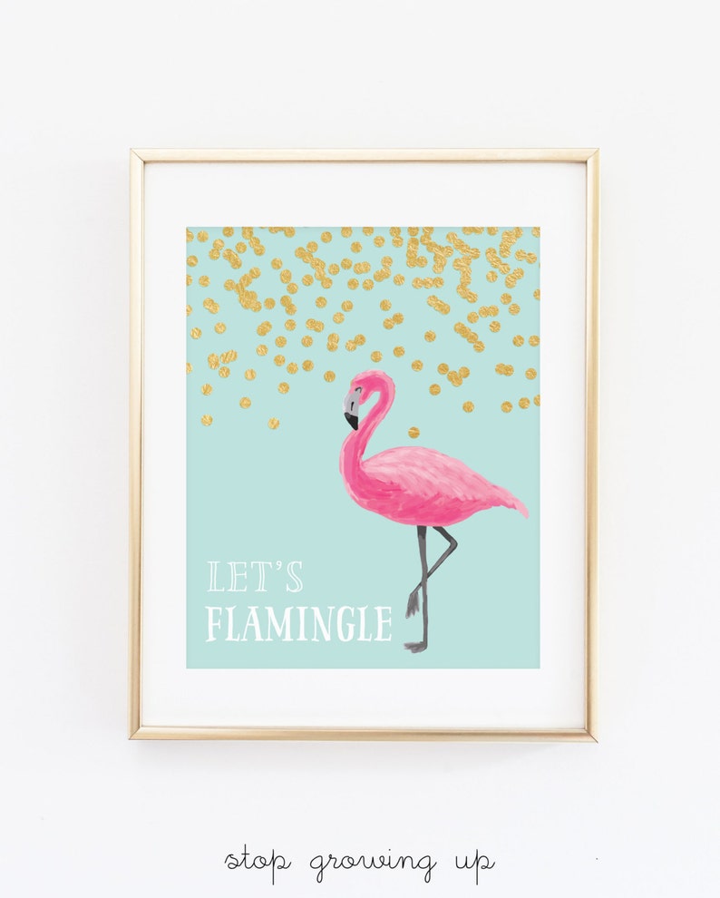 DIGITAL Let's Flamingle Party Printable Flamingo Wall - Etsy