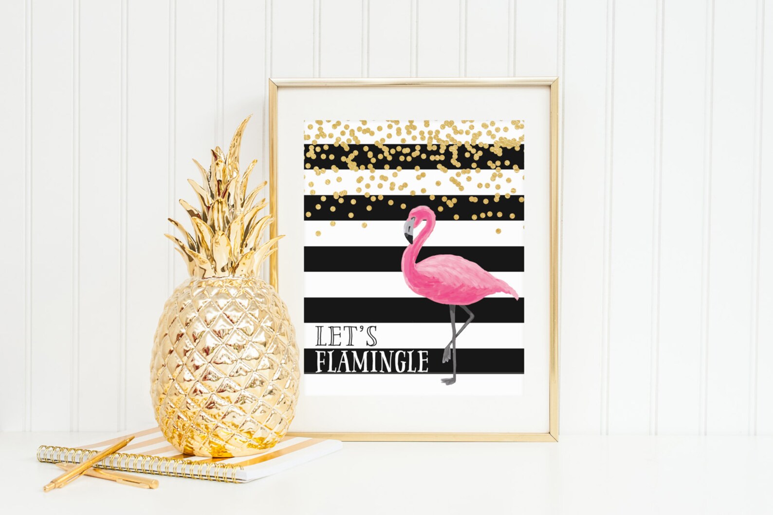 DIGITAL Let's Flamingle Party Printable Flamingo Wall | Etsy