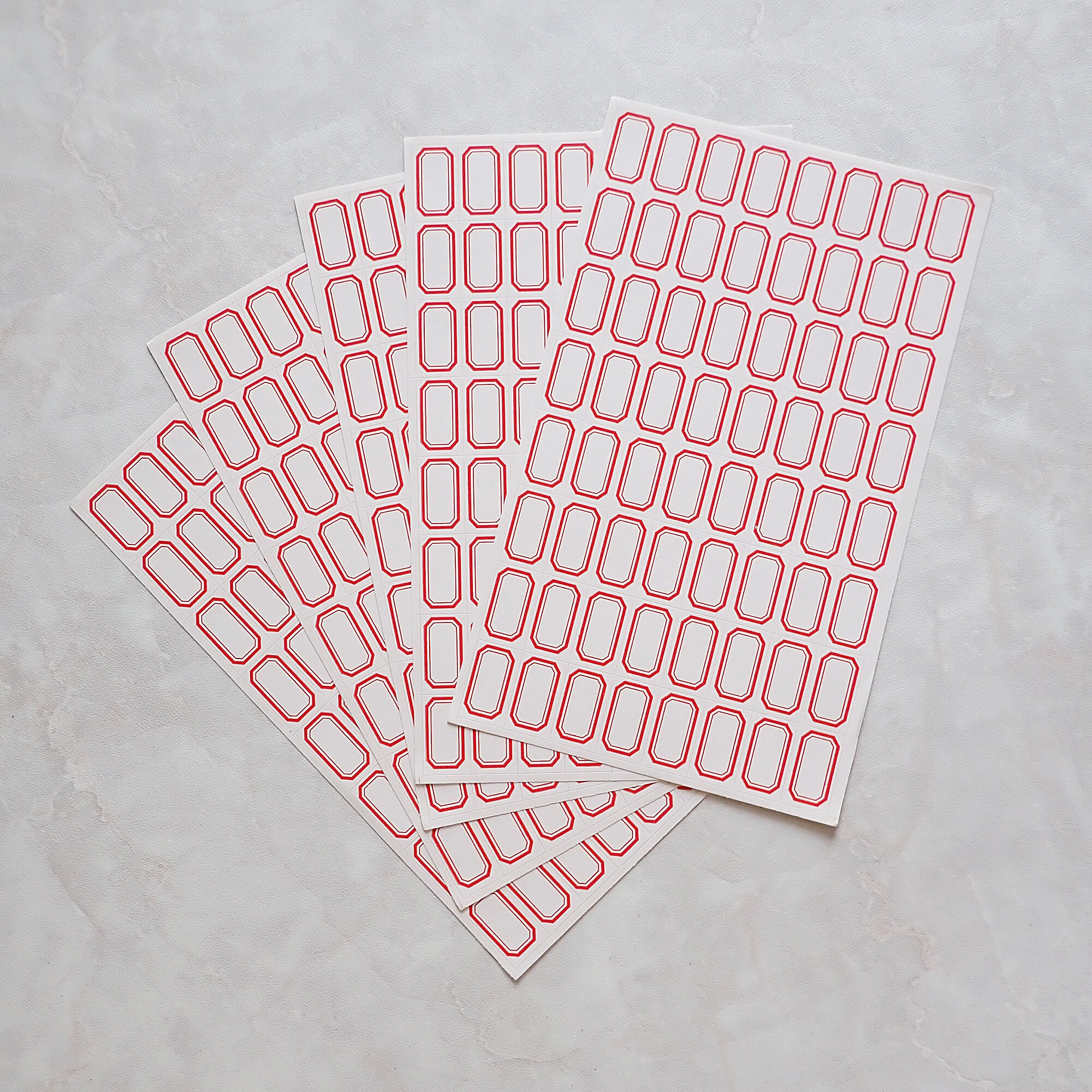 10 Sheets Retro Vintage Style Red Border Sticker, Red Frame Label ...
