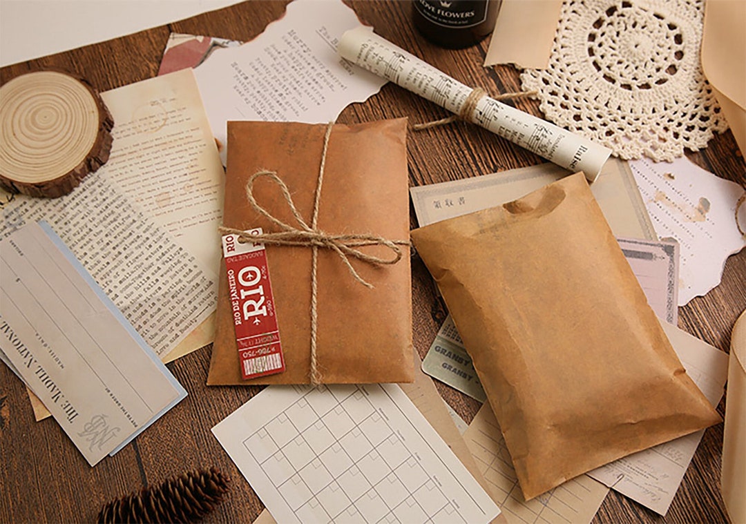 Retro Vintage Style Kraft Envelope Retro Envelope Snail - Etsy