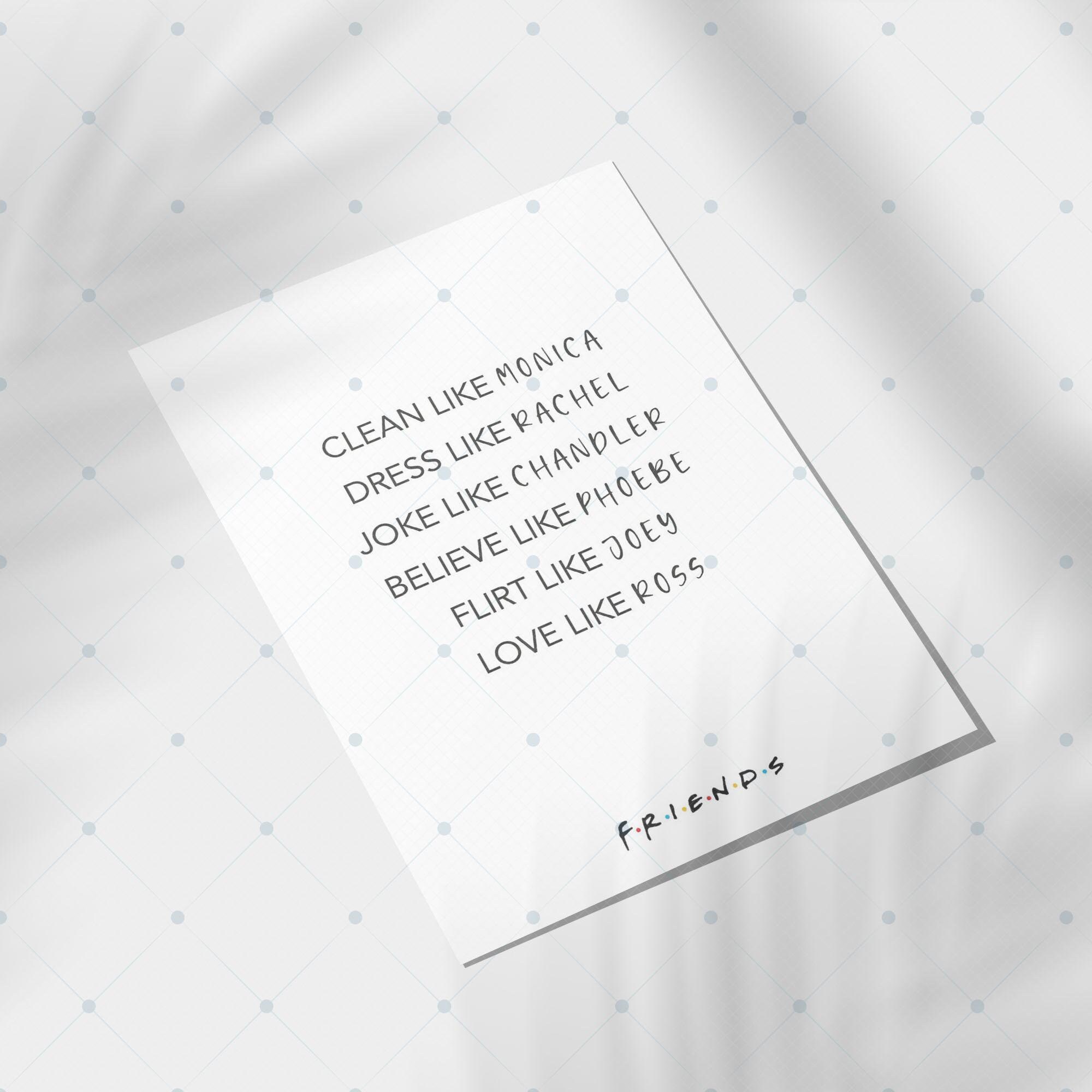 Friends Quote Printable Friends TV Show Poster Classic - Etsy