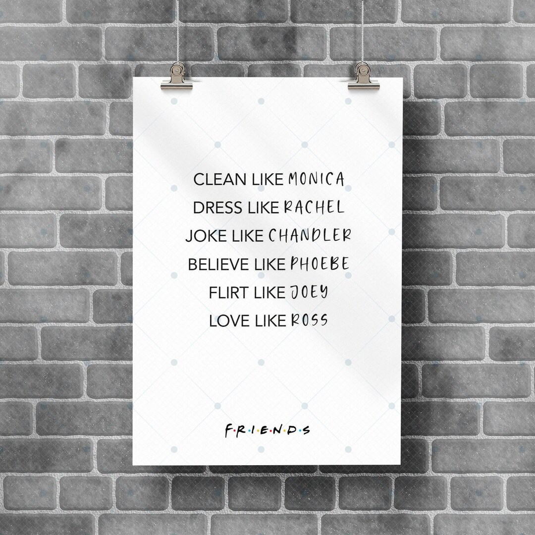 Friends Quote Printable Friends TV Show Poster Classic - Etsy