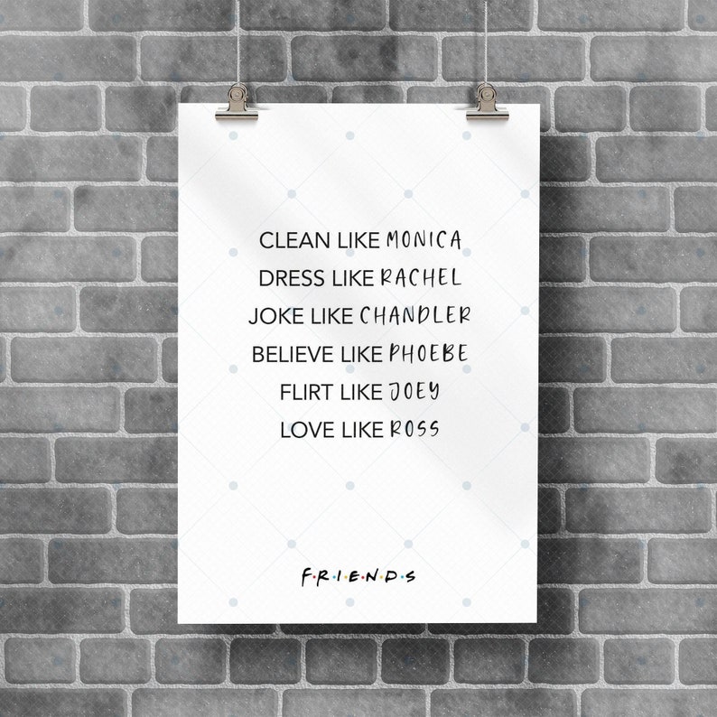 Friends Quote Printable Friends TV Show Poster Classic - Etsy