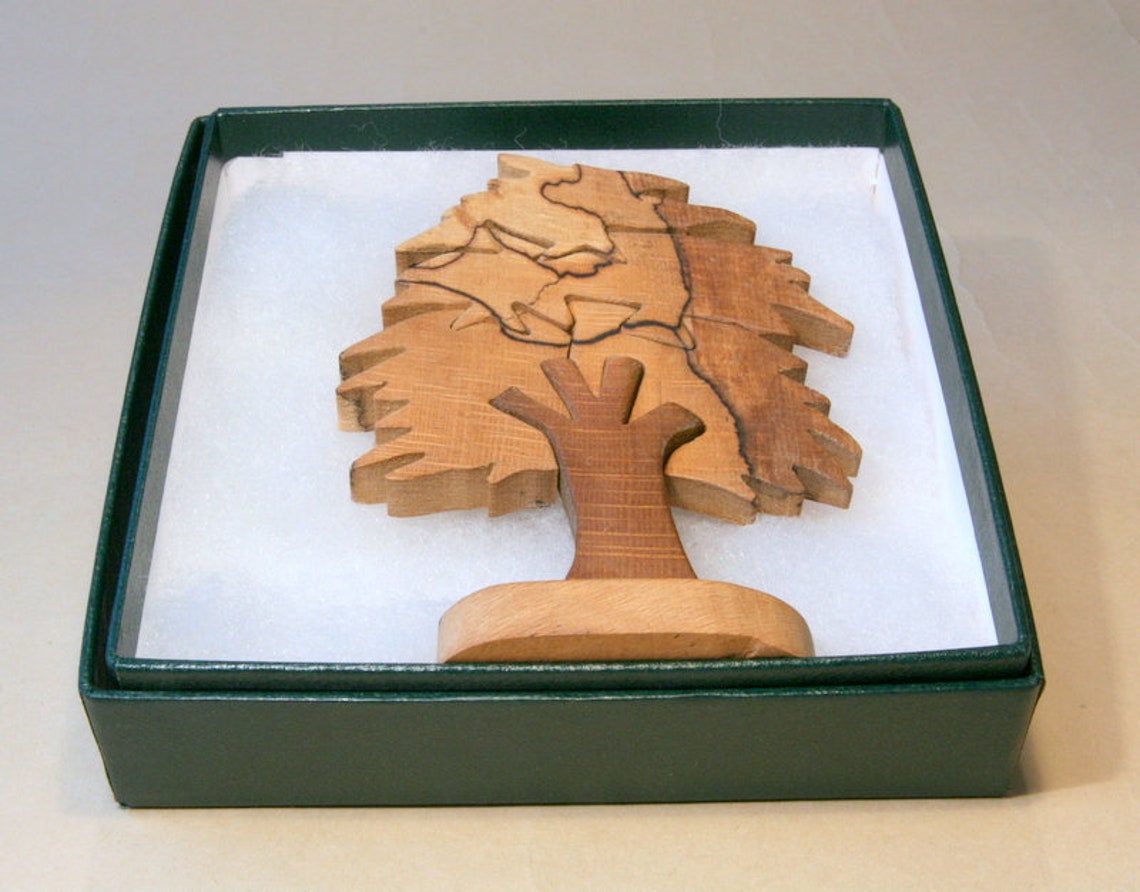 Handcrafted Beech Wood Jigsaw Trees ref 211D | Etsy