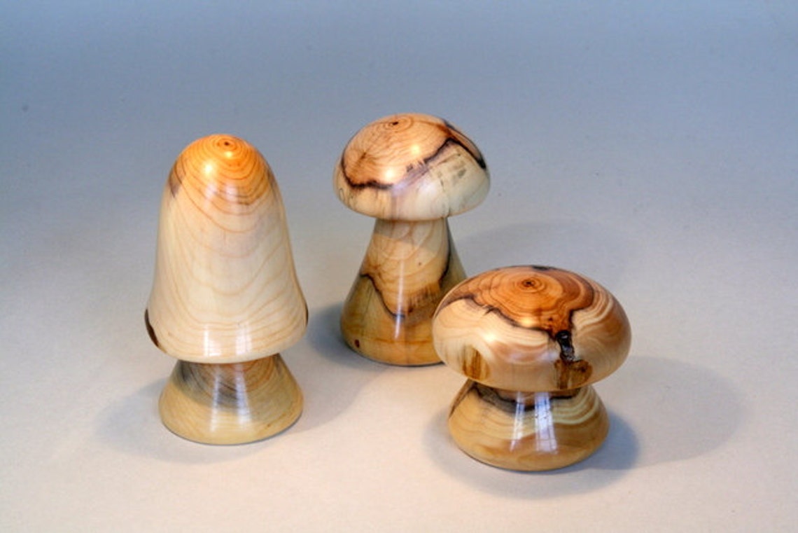 Handcrafted Yew Wood Toadstools set of 3 ref 242 - Etsy