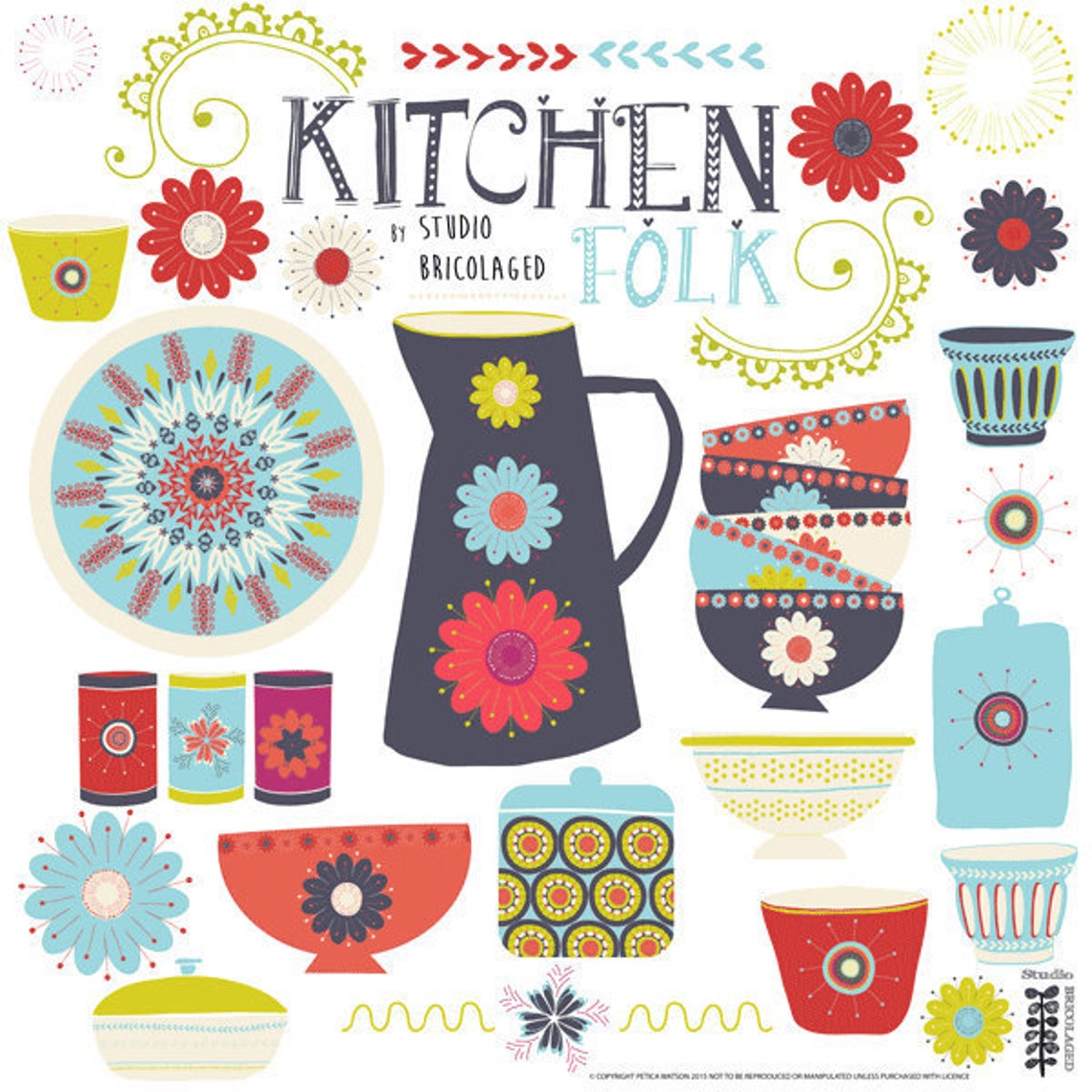 Kitchen Folk Clipart Set - Etsy