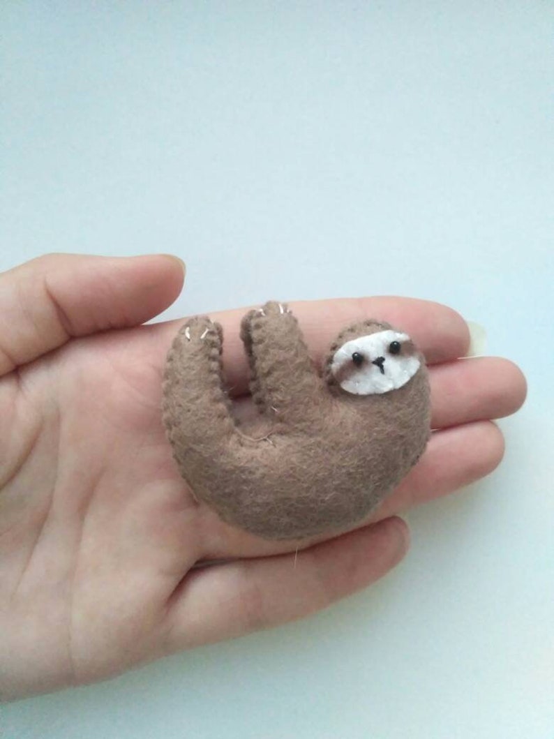 Sloth Gift Cute Bjd Pet Tiny Felt Animal Baby Sloth Miniature Plush ...